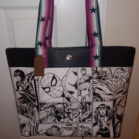 Coach | Bags | Coach Marvel Jes Tote With Comic Book Print New | Poshmark